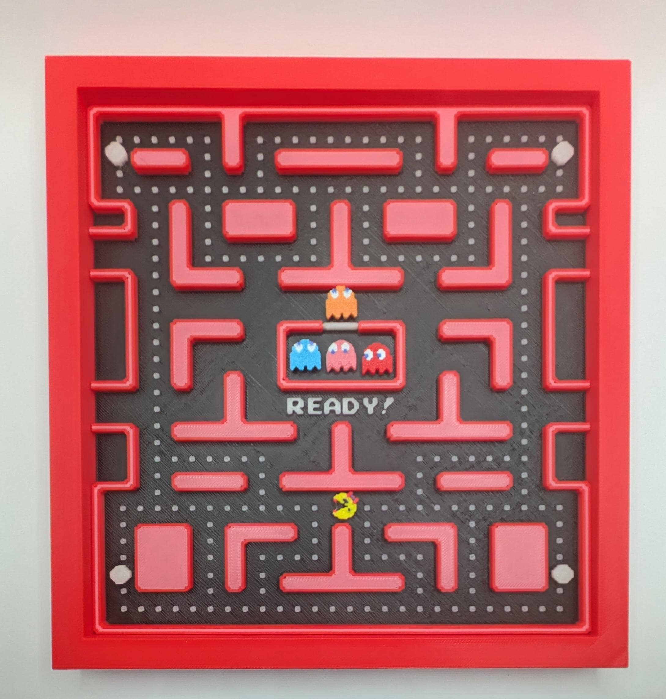 Glow In The Dark Ms. Pac-Man Wall Art | Retro Arcade 3D Printed Decor ...
